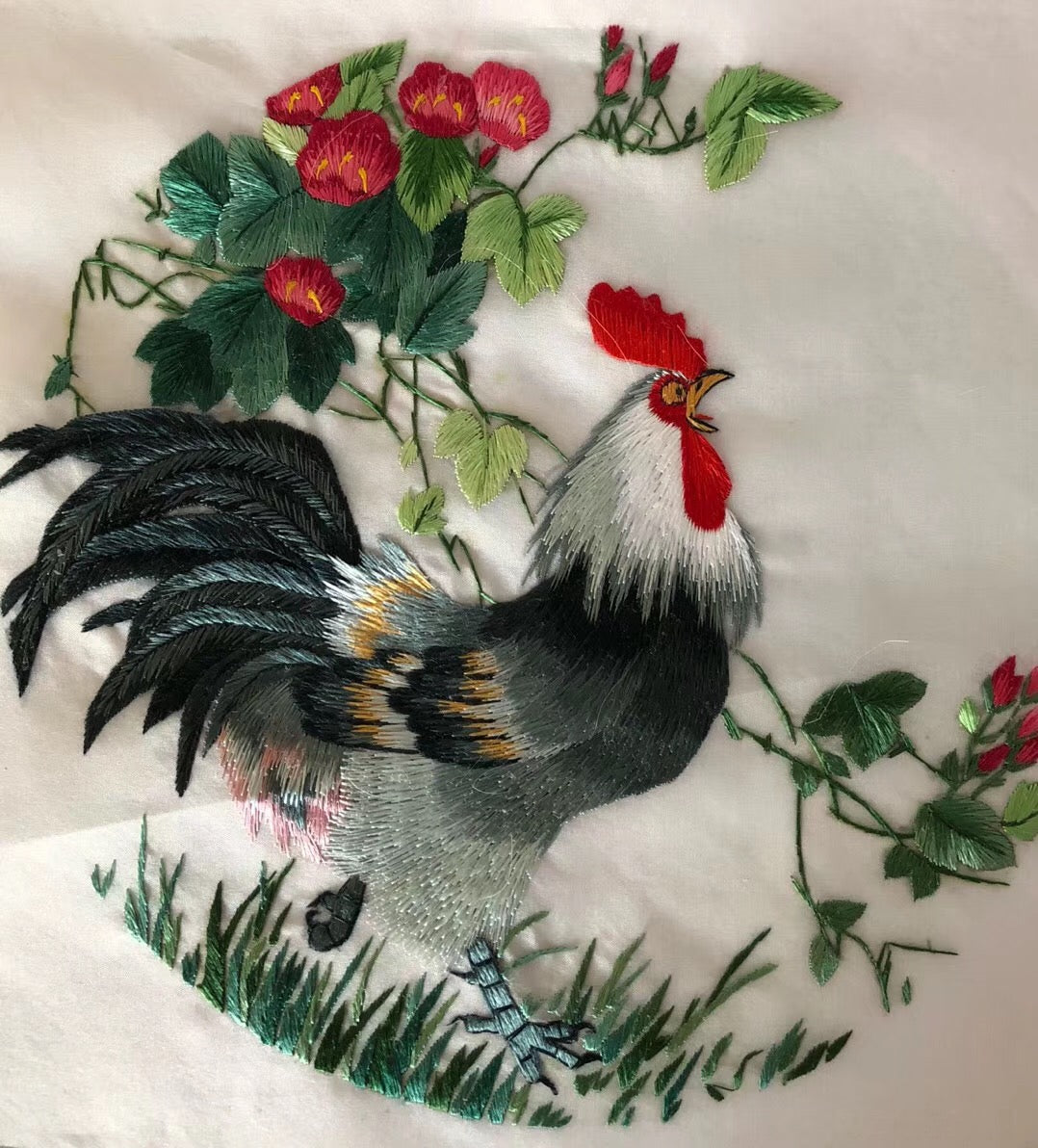 161218 Hand su embroidery:peacocks flowers birds animals landscapes st ...